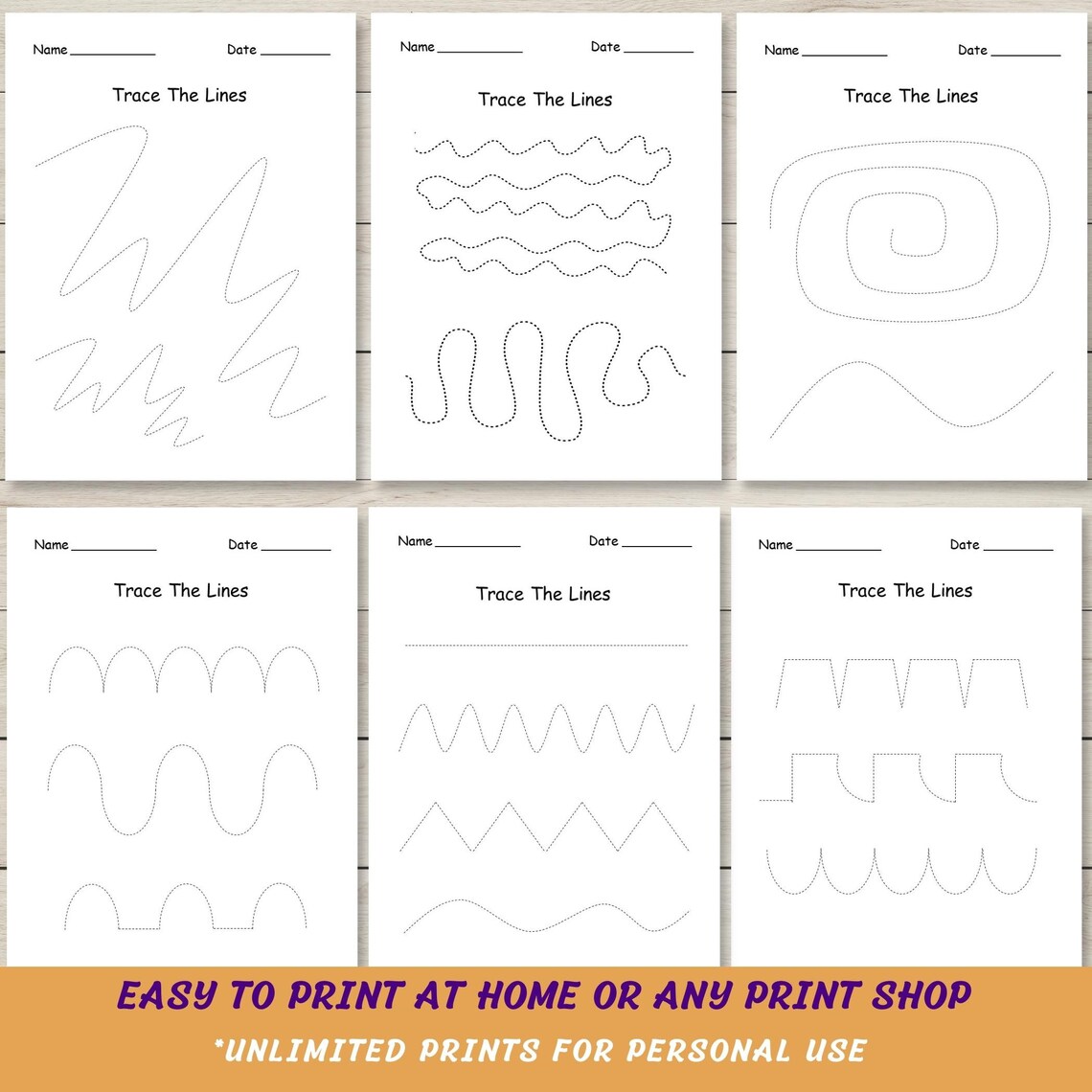 Preschool Line Tracing Worksheets,pre Handwriting Trace Lines Practice ...