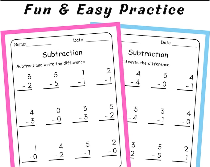 Kindergarten Math Worksheets. Picture Subtraction. Distance Learning ...