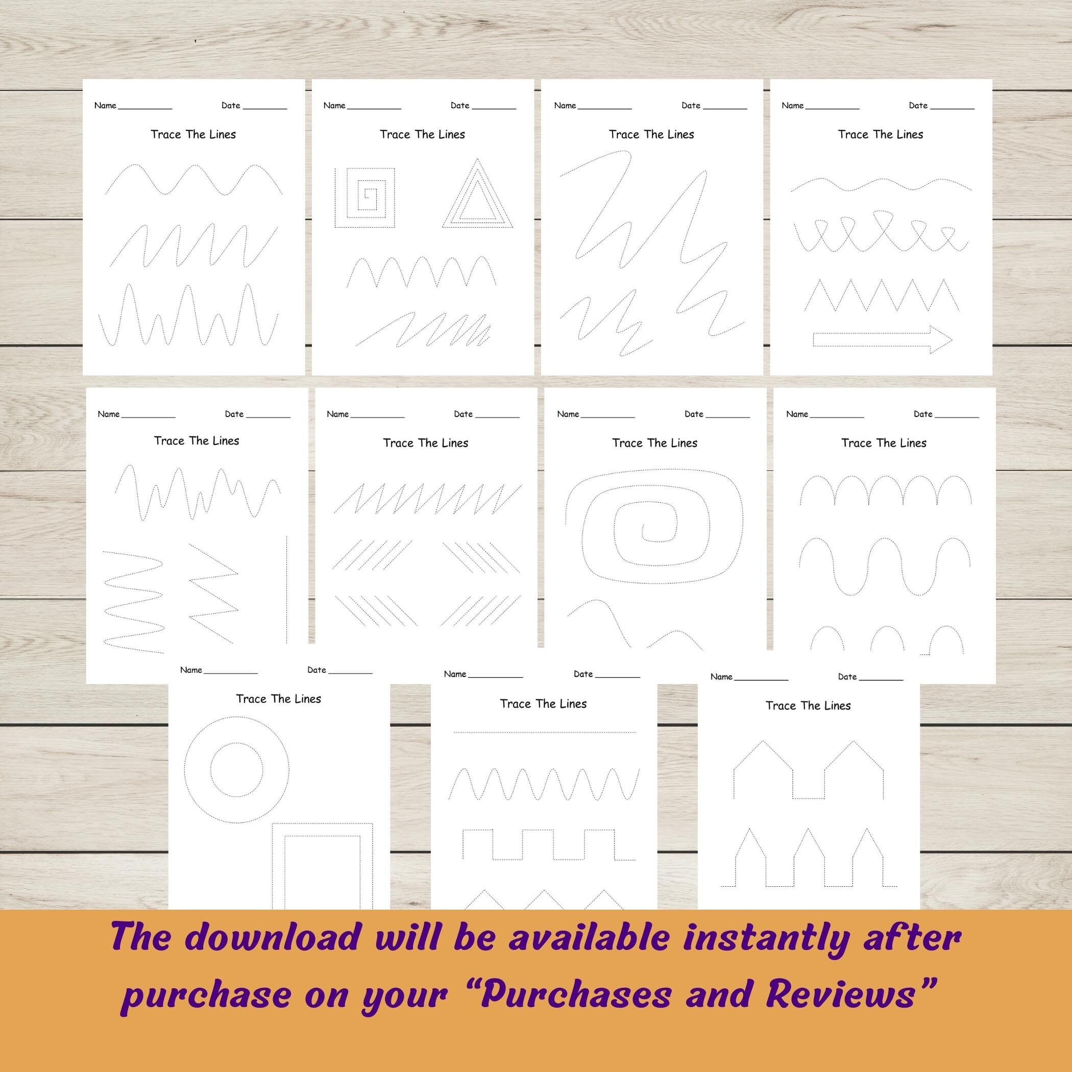 Line Tracing Worksheets,printable Preschool Lines Tracing Practice for ...