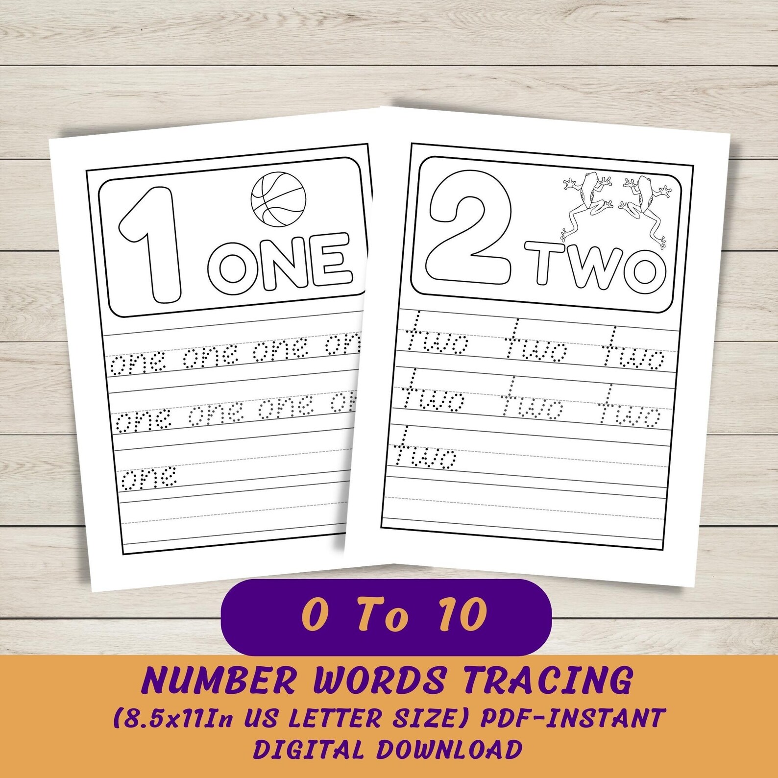 Number Words Tracing Worksheets for Kids,numbers in Letters Writing ...