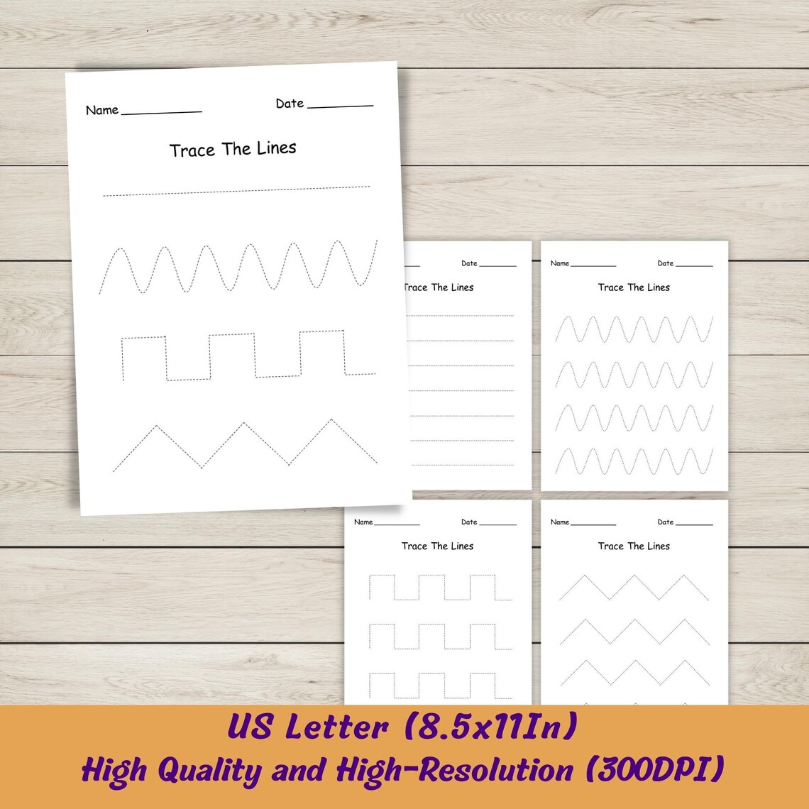 Line Tracing Worksheets,printable Preschool Lines Tracing Practice for ...