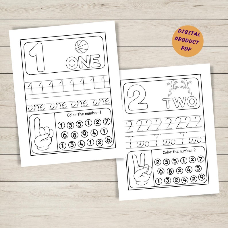 Preschool Numbers Tracing Worksheets,printable Kindergarten Number Word ...