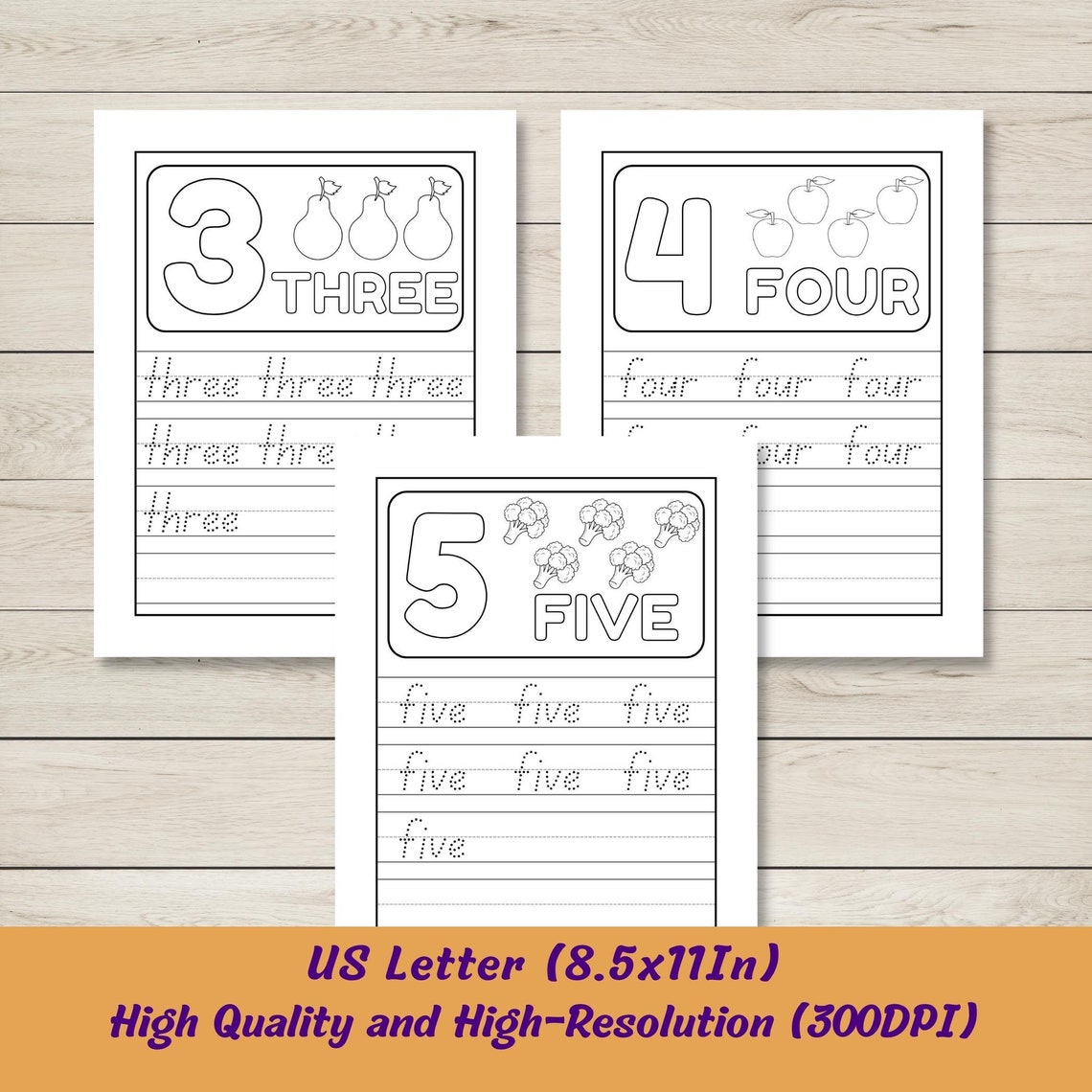 Number Words Tracing Worksheets for Kids,numbers in Letters Writing ...