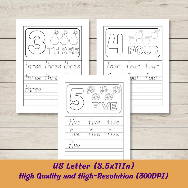 Number Words Tracing Worksheets for Kids,numbers in Letters Writing ...