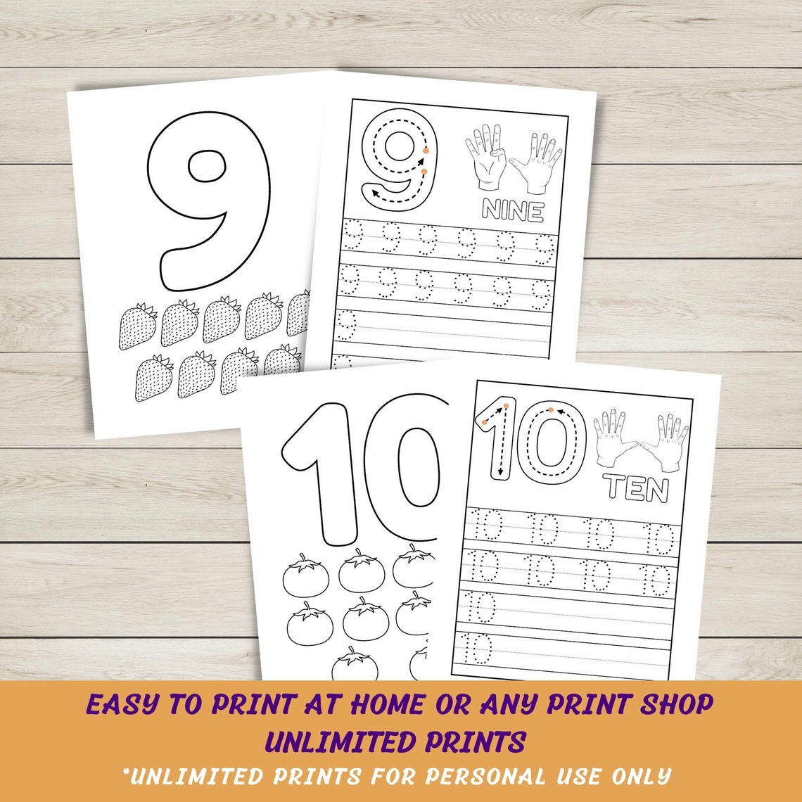 Number Tracing Worksheets for Preschool & Kindergarten Activities ...