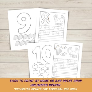 Number Tracing Worksheets for Preschool & Kindergarten Activities ...