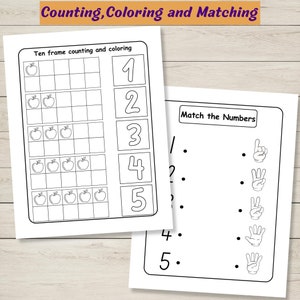 Preschool Numbers Worksheets: Tracing, Coloring, Math Game (PDF) - Etsy