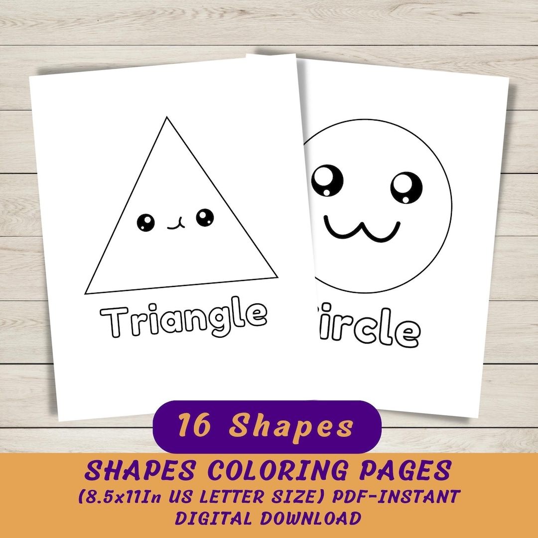 Cute Shapes Coloring Pages for Kids,printable Shape Worksheet for ...