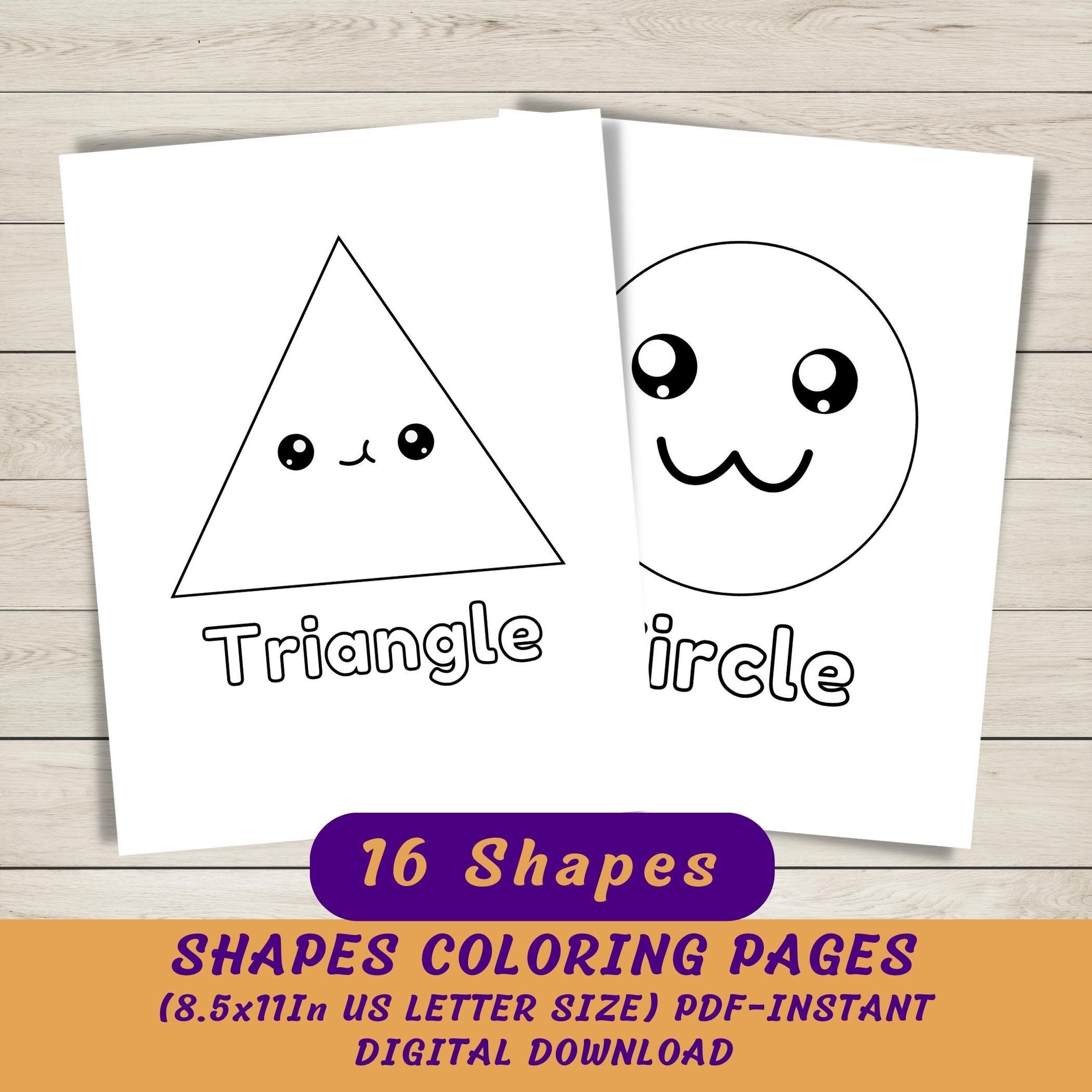 Cute Shapes Coloring Pages for Kids,printable Shape Worksheet for ...