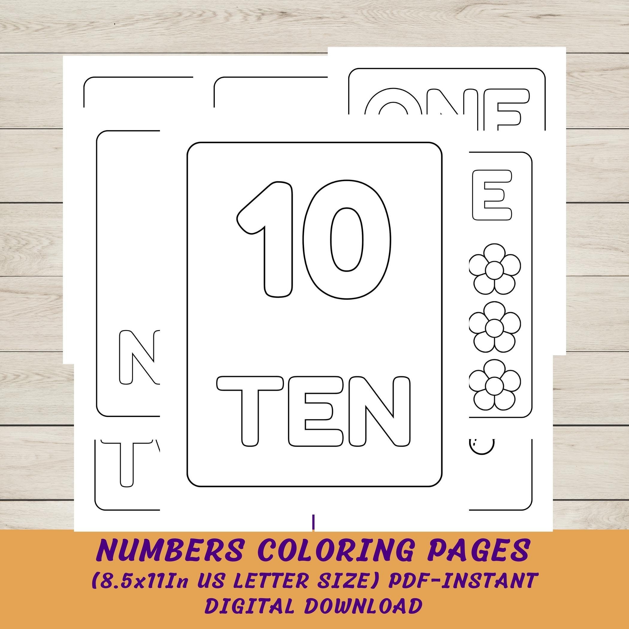 Numbers Coloring Pages for Preschool, Kindergarten and Homeschool ...