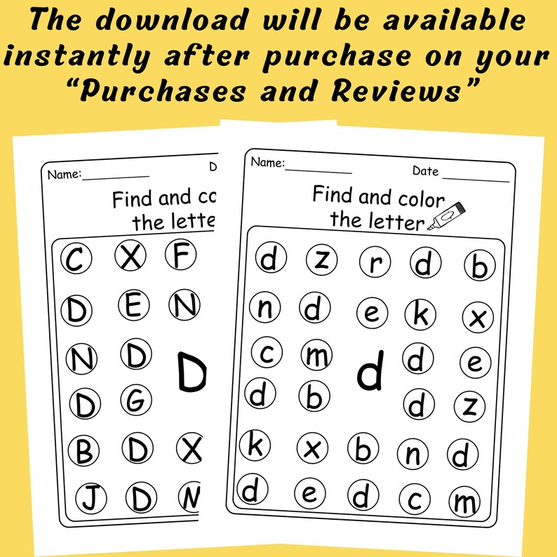 Alphabet Find and Color Worksheets: Preschool Letter Recognition ...
