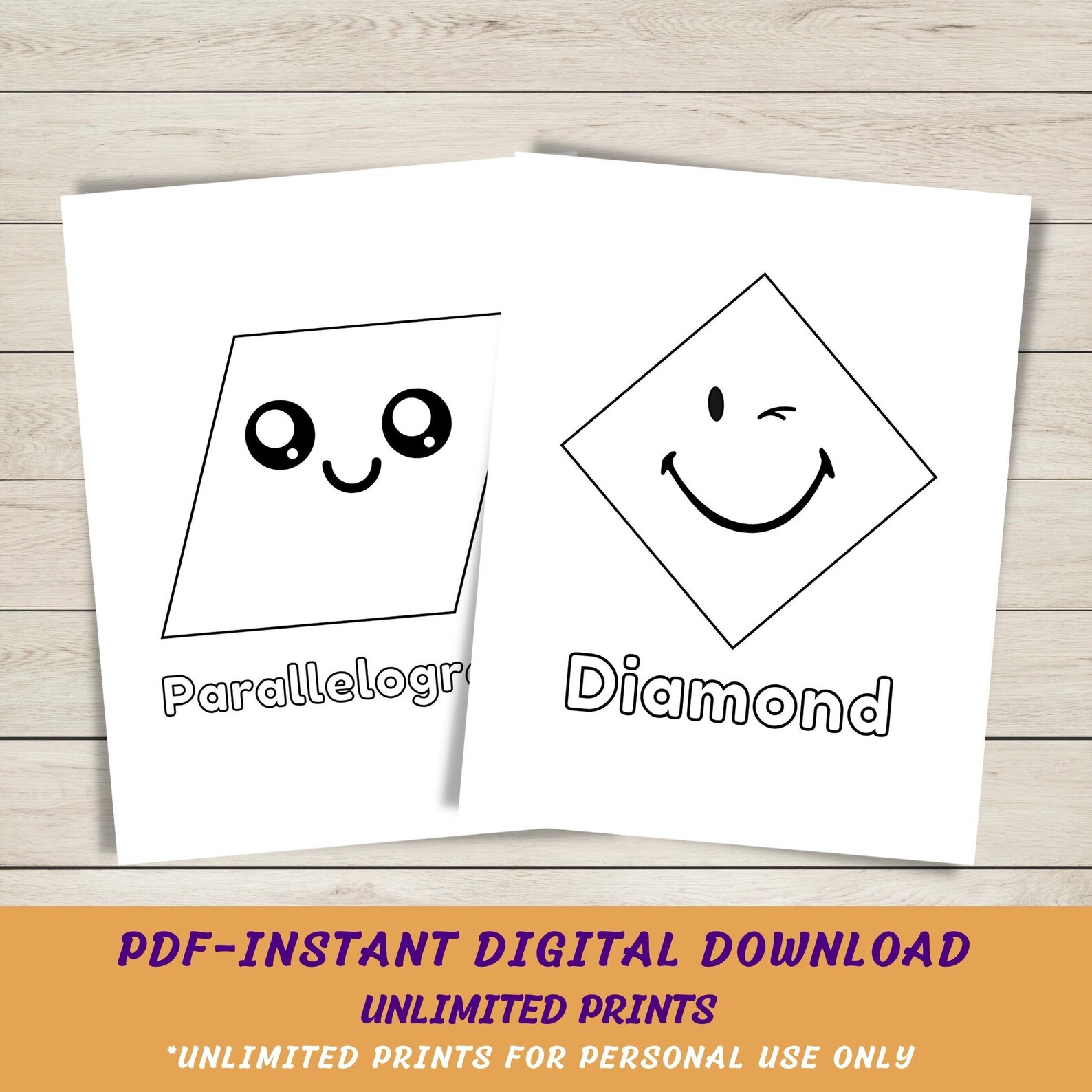 Cute Shapes Coloring Pages for Kids,printable Shape Worksheet for ...