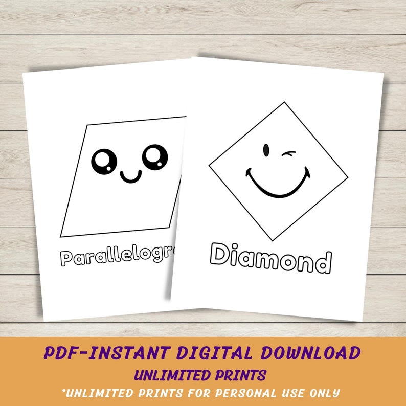 Cute Shapes Coloring Pages for Kids,printable Shape Worksheet for ...