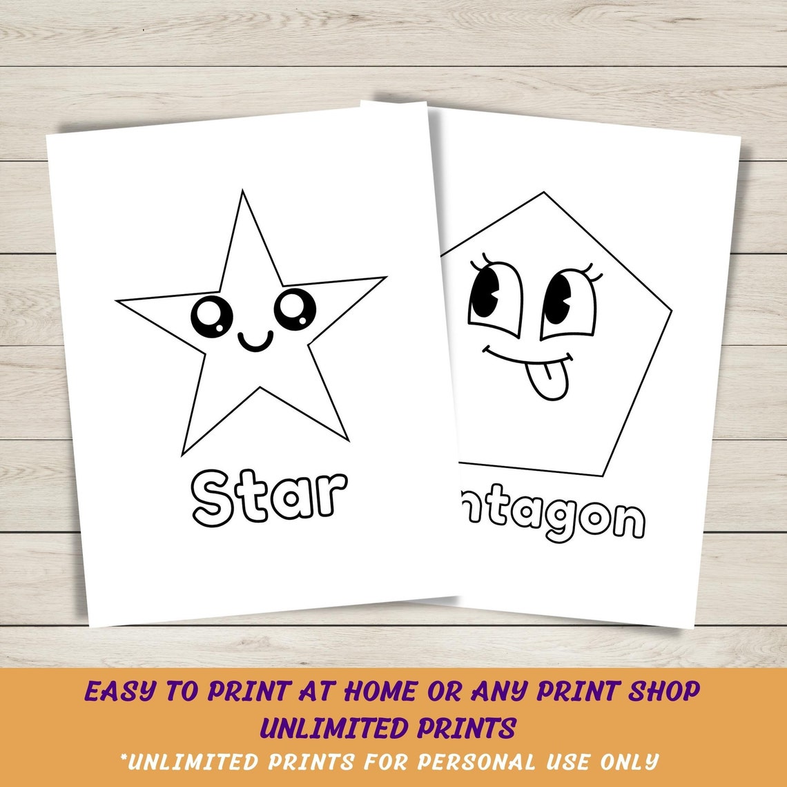 Cute Shapes Coloring Pages for Kids,printable Shape Worksheet for ...