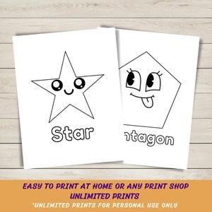 Cute Shapes Coloring Pages for Kids,printable Shape Worksheet for ...