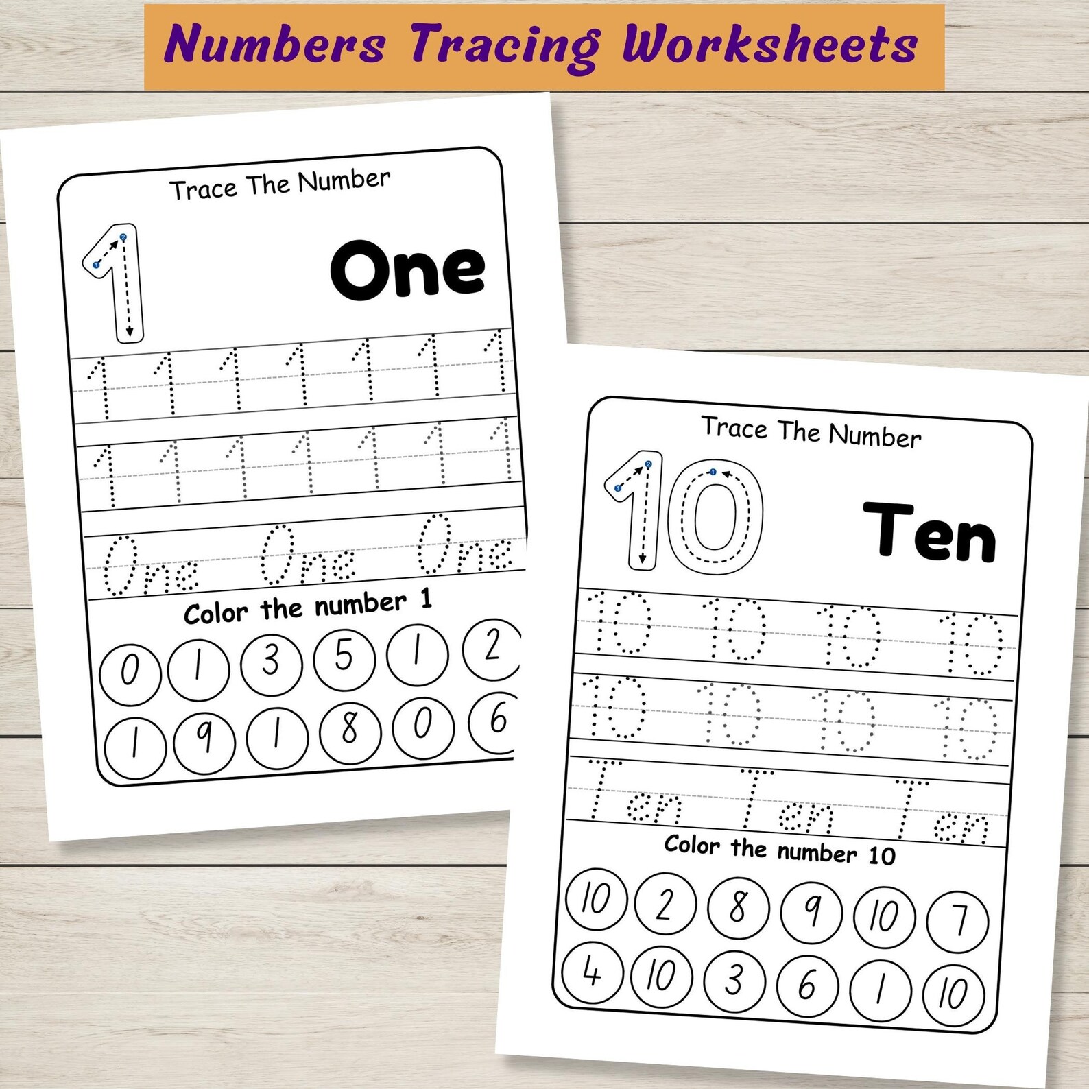 Preschool Numbers Learning Worksheets,tracing & Coloring Numbers ...