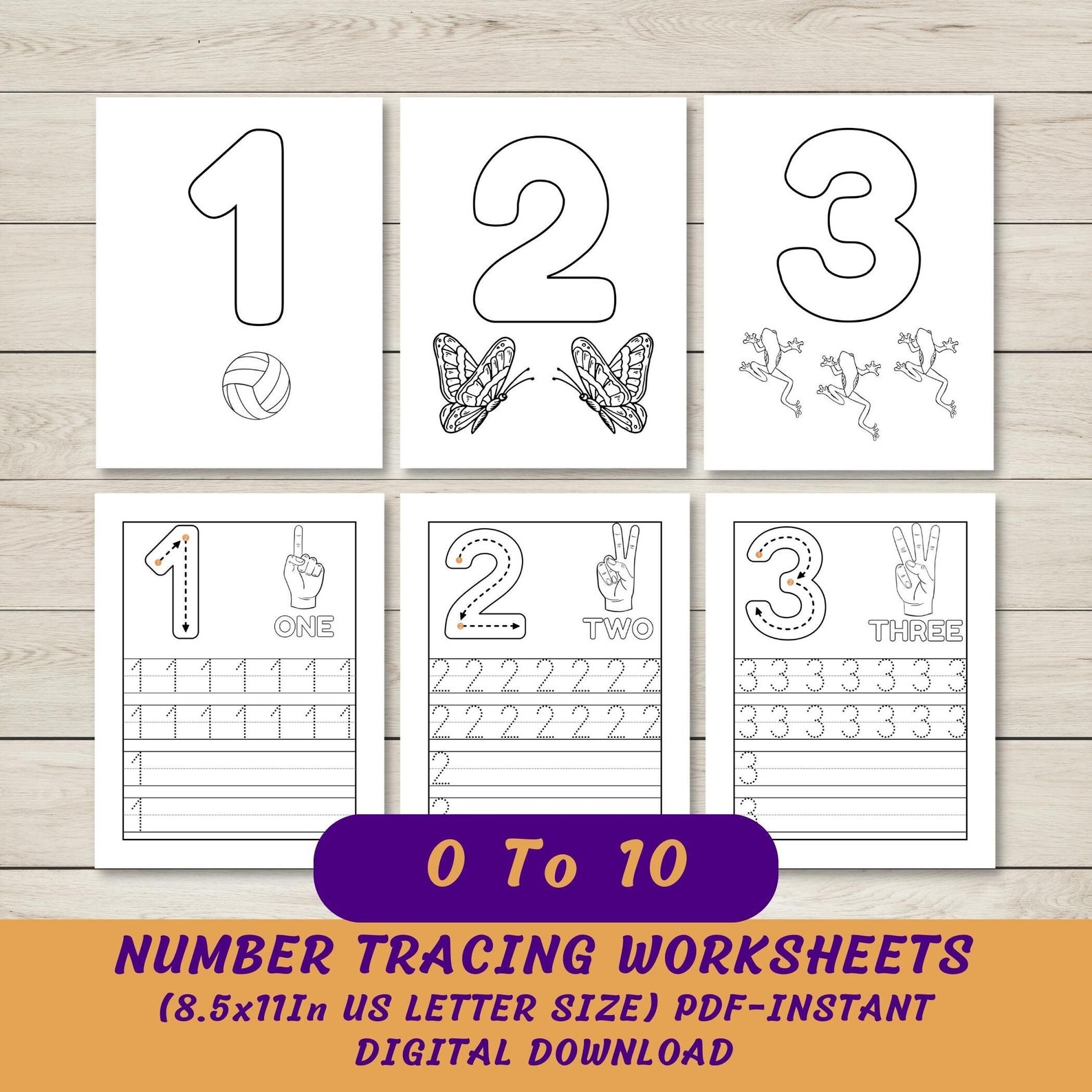 Number Tracing Worksheets for Preschool & Kindergarten Activities ...