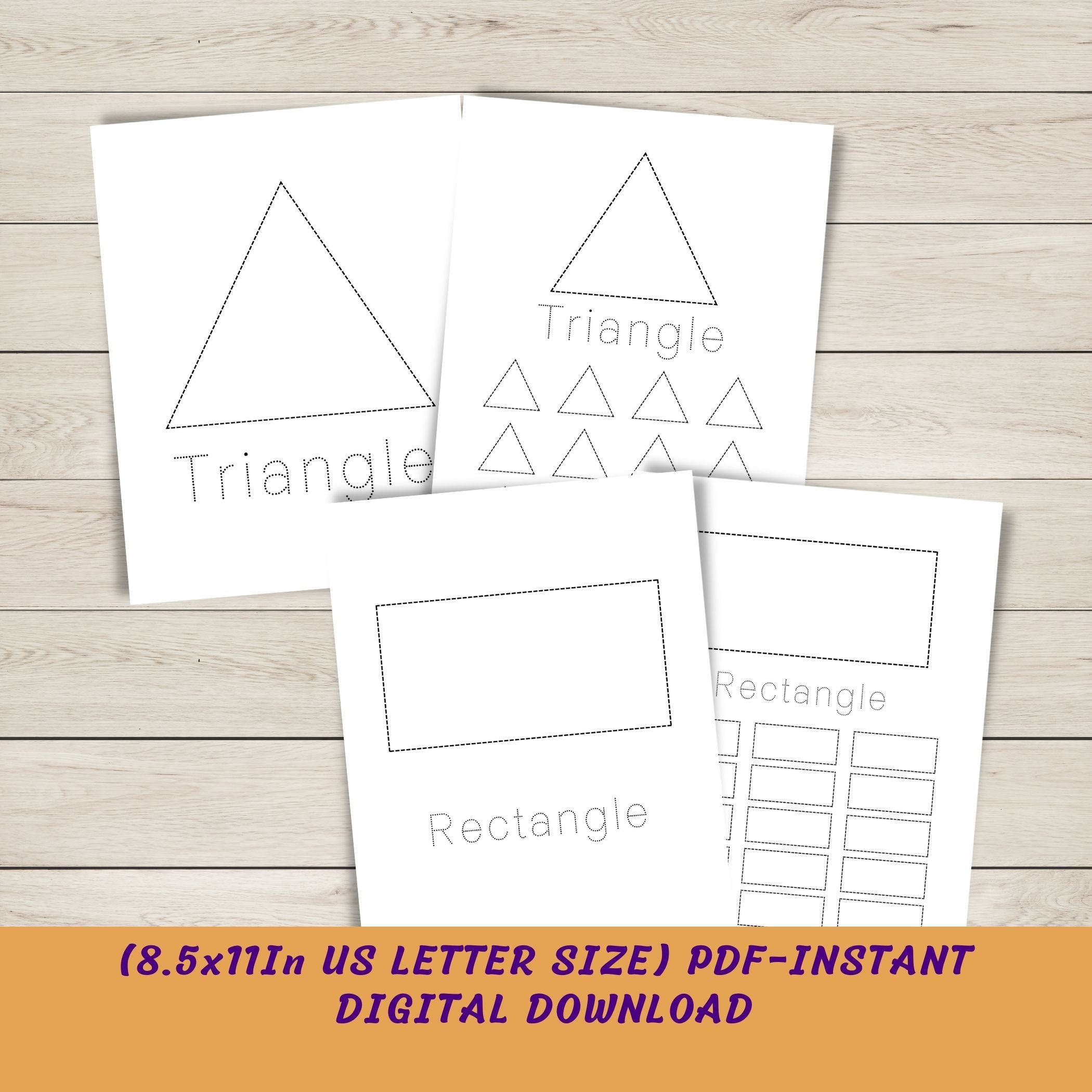 Shape Tracing Worksheets for Preschool & Kindergarten Activities,basic ...