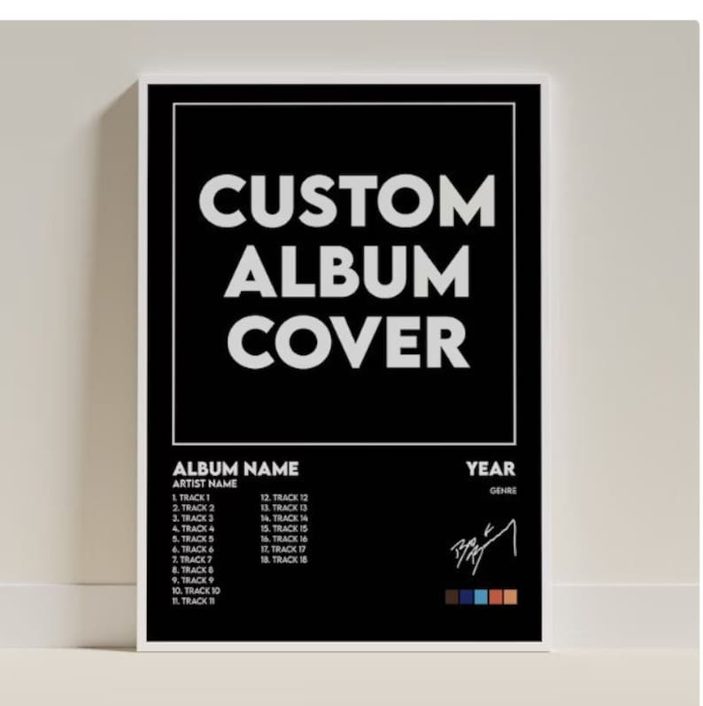 Custom Album Cover Print Poster Digital Download Digital Album Art High ...