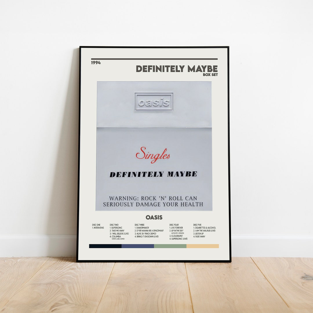 Oasis Definitely Maybe Album Cover Print Poster Minimalist Album Cover ...
