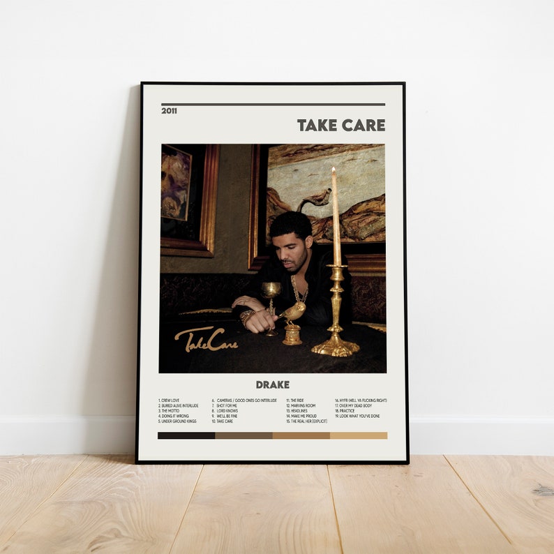 Drake Take Care Album Cover Print Poster Minimalist Album Cover Poster ...