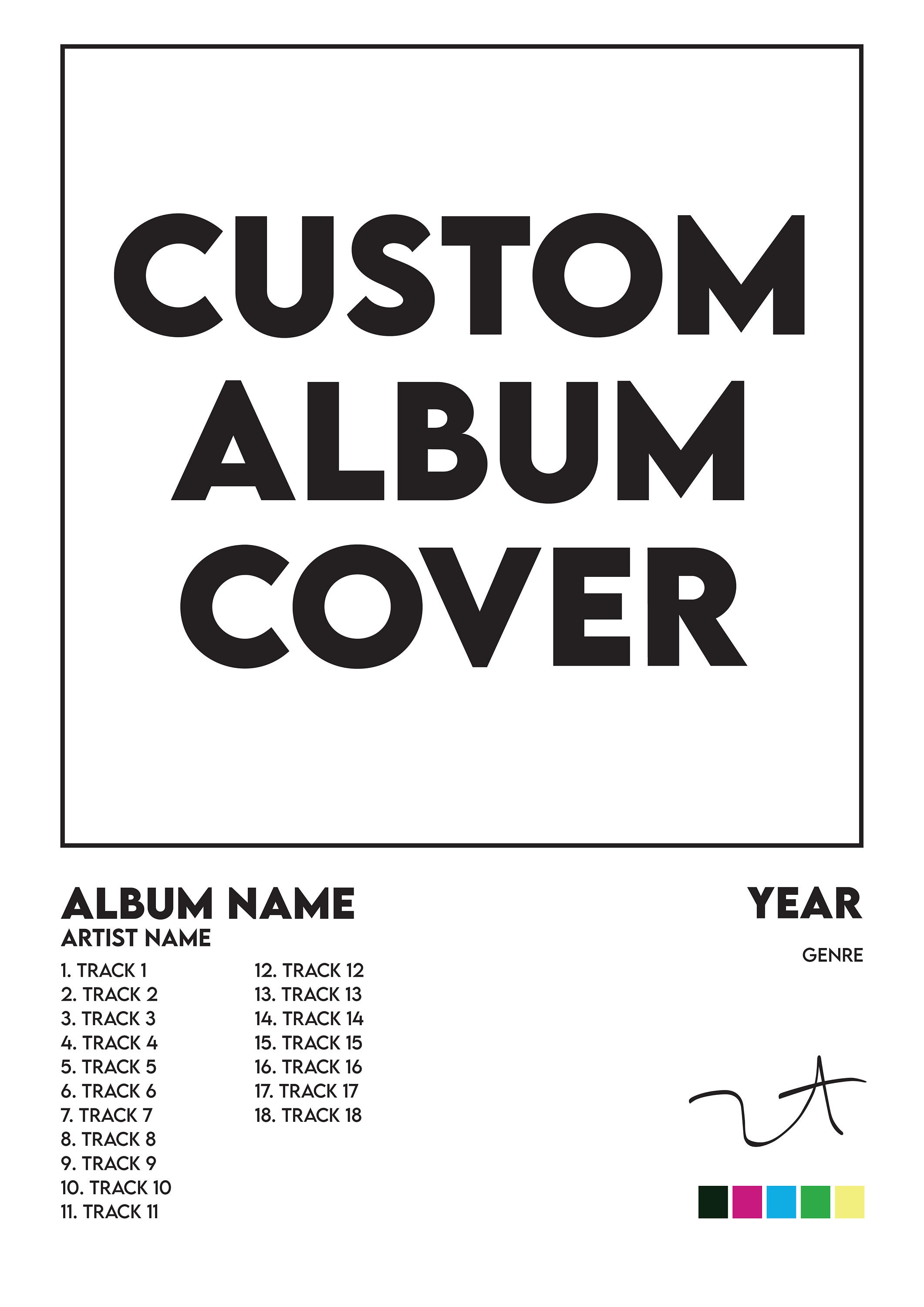 Custom Album Cover Print Poster Digital Download Digital Album Art High ...