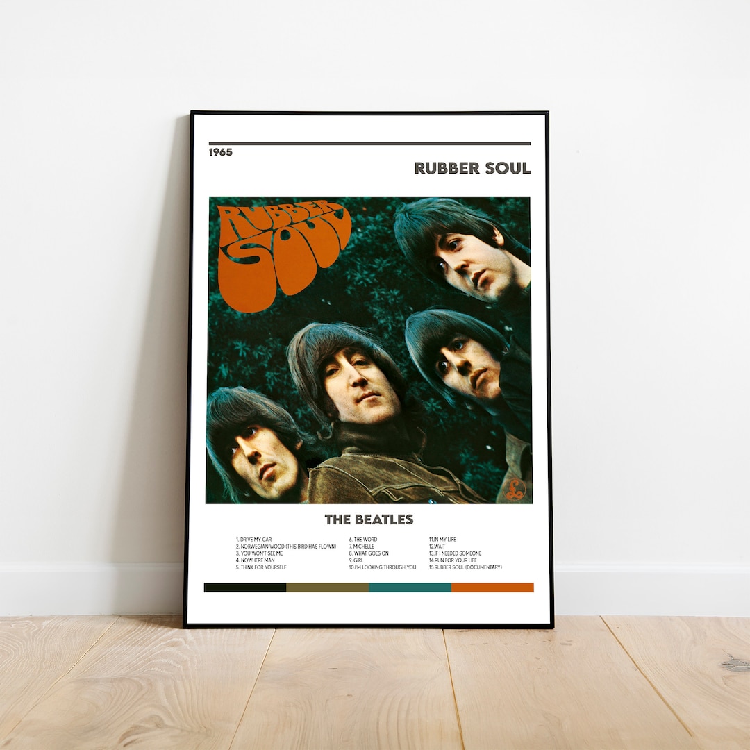 The Beatles Rubber Soul Album Cover Print Poster Minimalist Album Cover ...