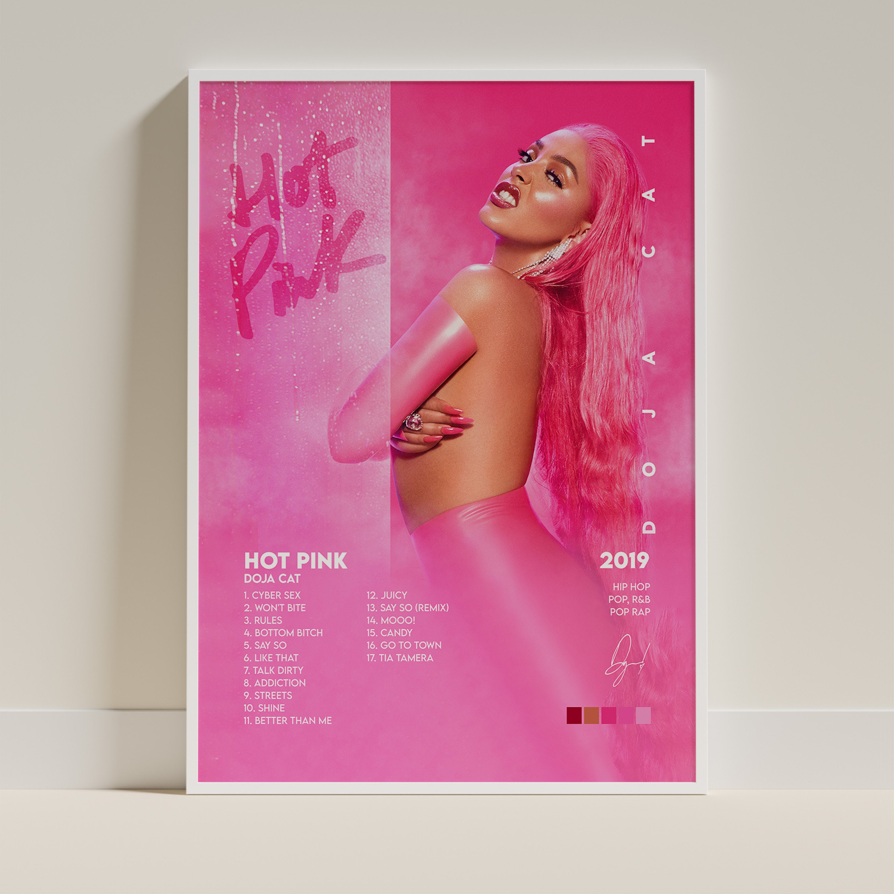 Doja Cat Hot Pink Album Cover Print Poster Minimalist Album Cover Poster Album Prints Digital