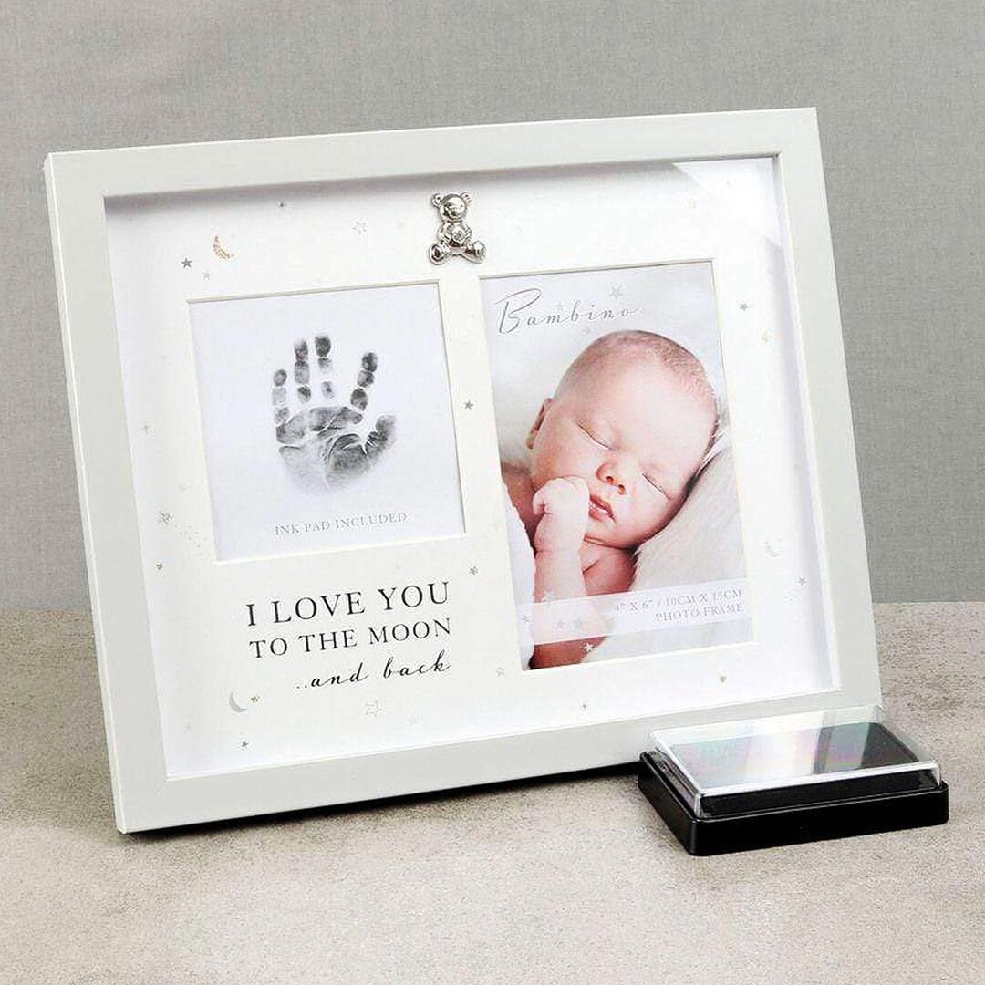 Personalised Baby Handprint Photo Frame | Newborn Gift With Ink Kit - Etsy