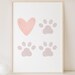Cat Paw Print Watercolor Poster, Cosy Wall Decor, Minimalistic Art Gift ...