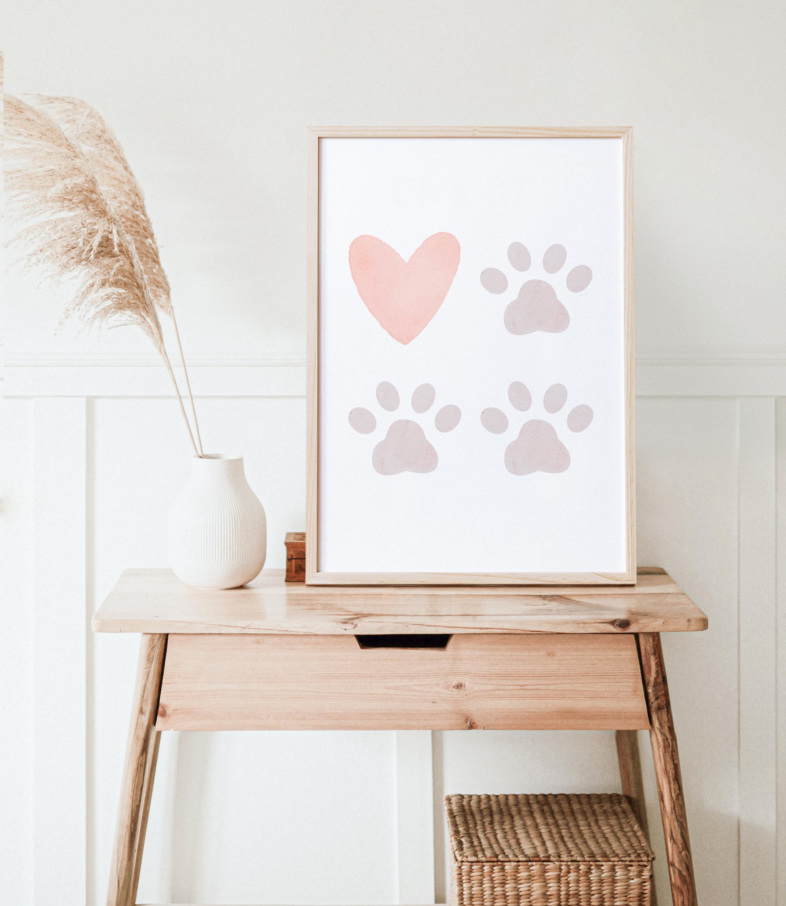 Cat Paw Print Watercolor Poster, Cosy Wall Decor, Minimalistic Art Gift ...