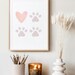 Cat Paw Print Watercolor Poster, Cosy Wall Decor, Minimalistic Art Gift ...