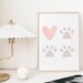 Cat Paw Print Watercolor Poster, Cosy Wall Decor, Minimalistic Art Gift ...
