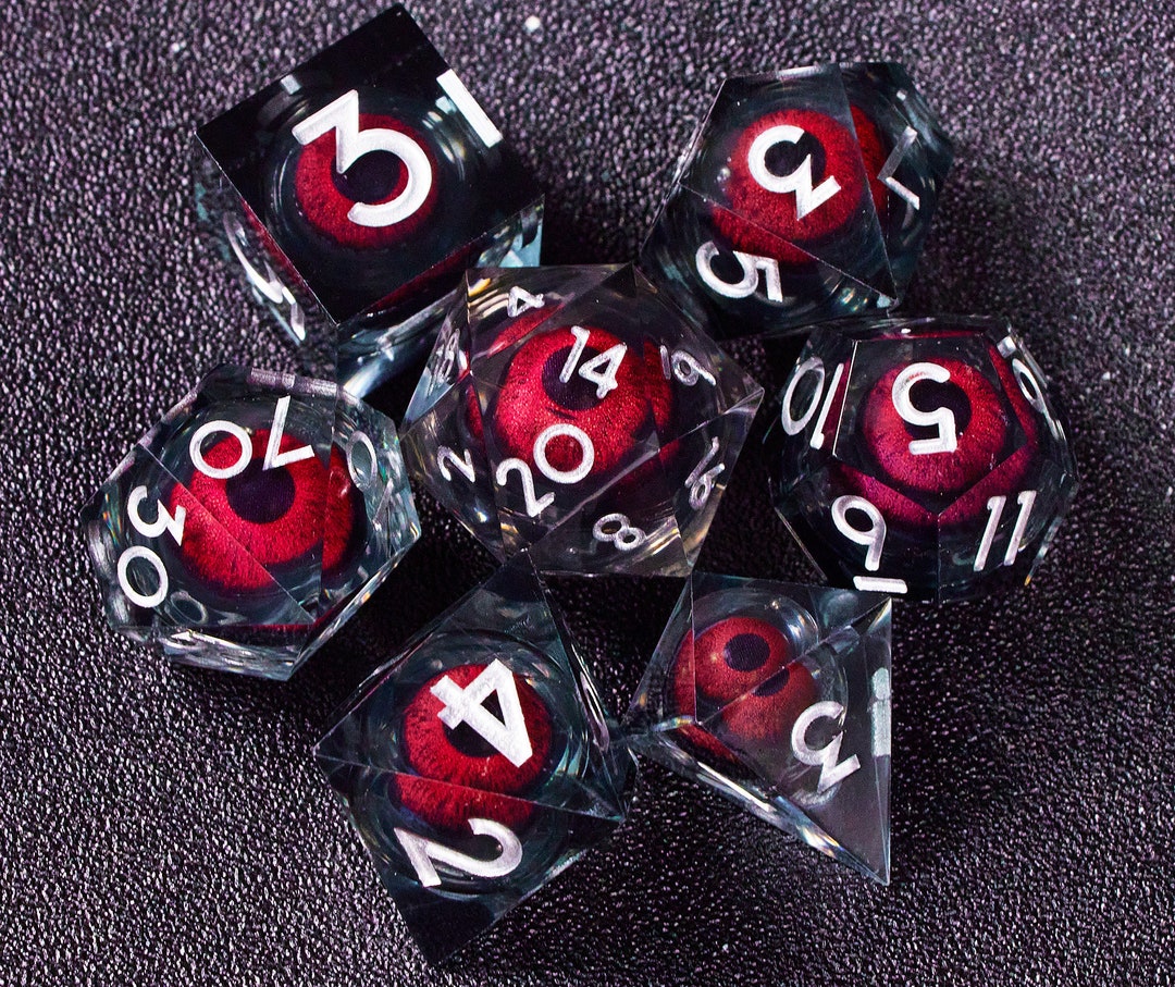 Red Liquid Core Dragon Eye Dnd Dice Set for Baldurs Gate 3 , Dungeons ...