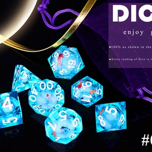 Koi Fish Dnd Dice Set Liquid Core for Role Playing Games , Dungeons and ...
