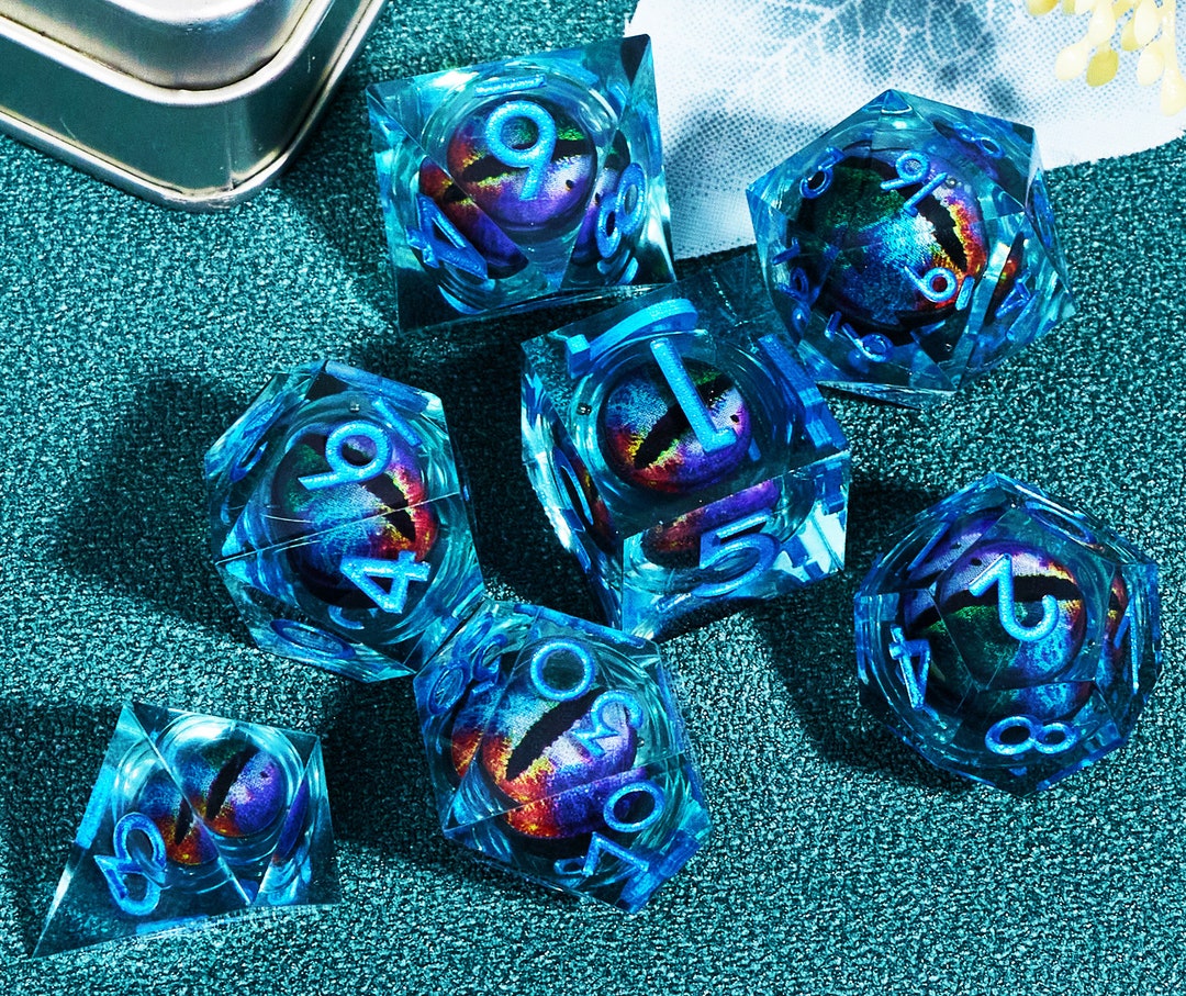 Dragon Eye Dnd Dice Set Liquid Core for D&d Gifts Ideal for - Etsy