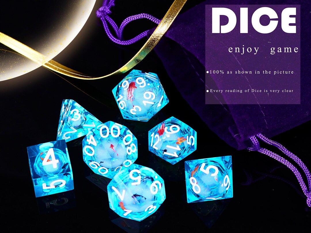 Koi Fish Dnd Dice Set Liquid Core for Role Playing Games , Dungeons and ...