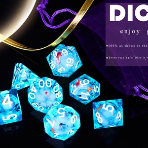 Koi Fish Dnd Dice Set Liquid Core for Role Playing Games , Dungeons and ...