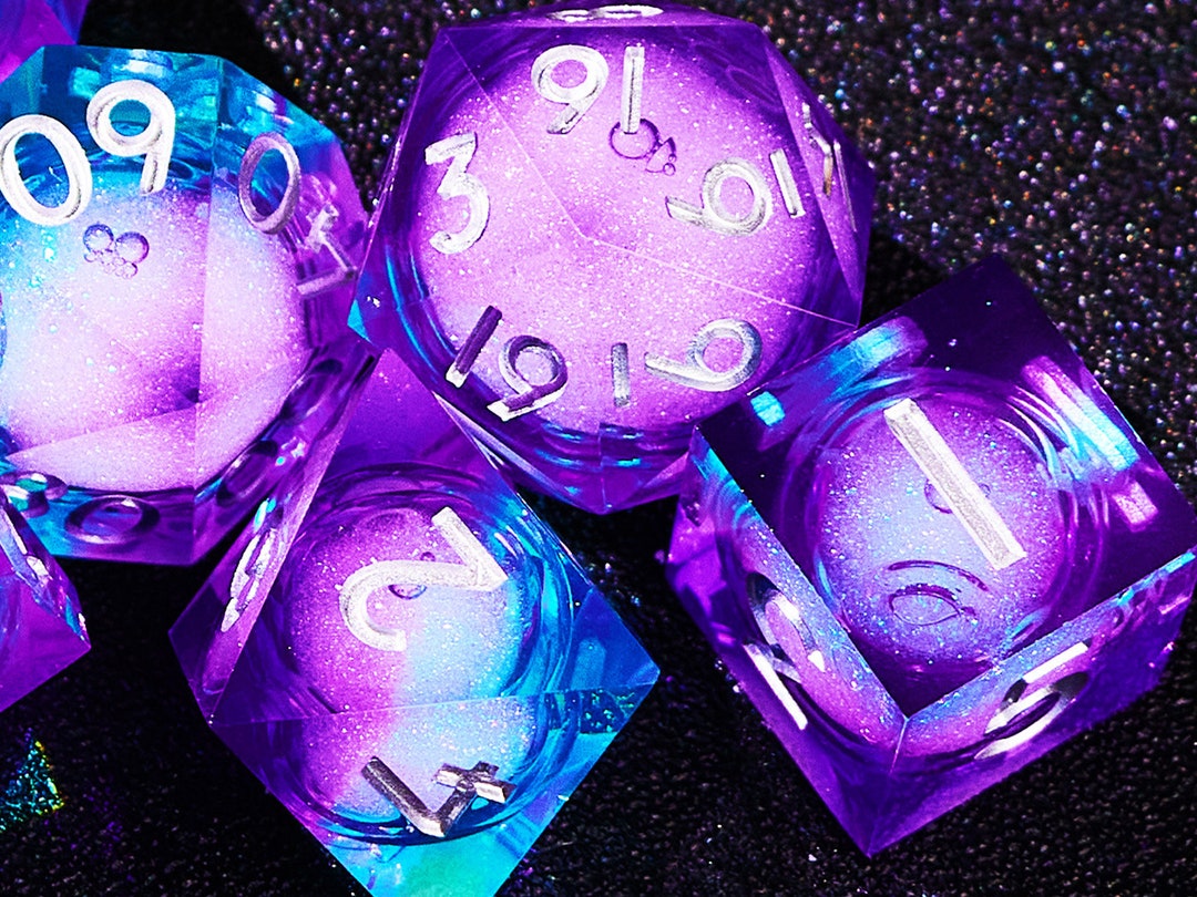 Galaxy Liquid Core Dice Set , Dnd Dice Set Liquid Core for D&d Gifts ...