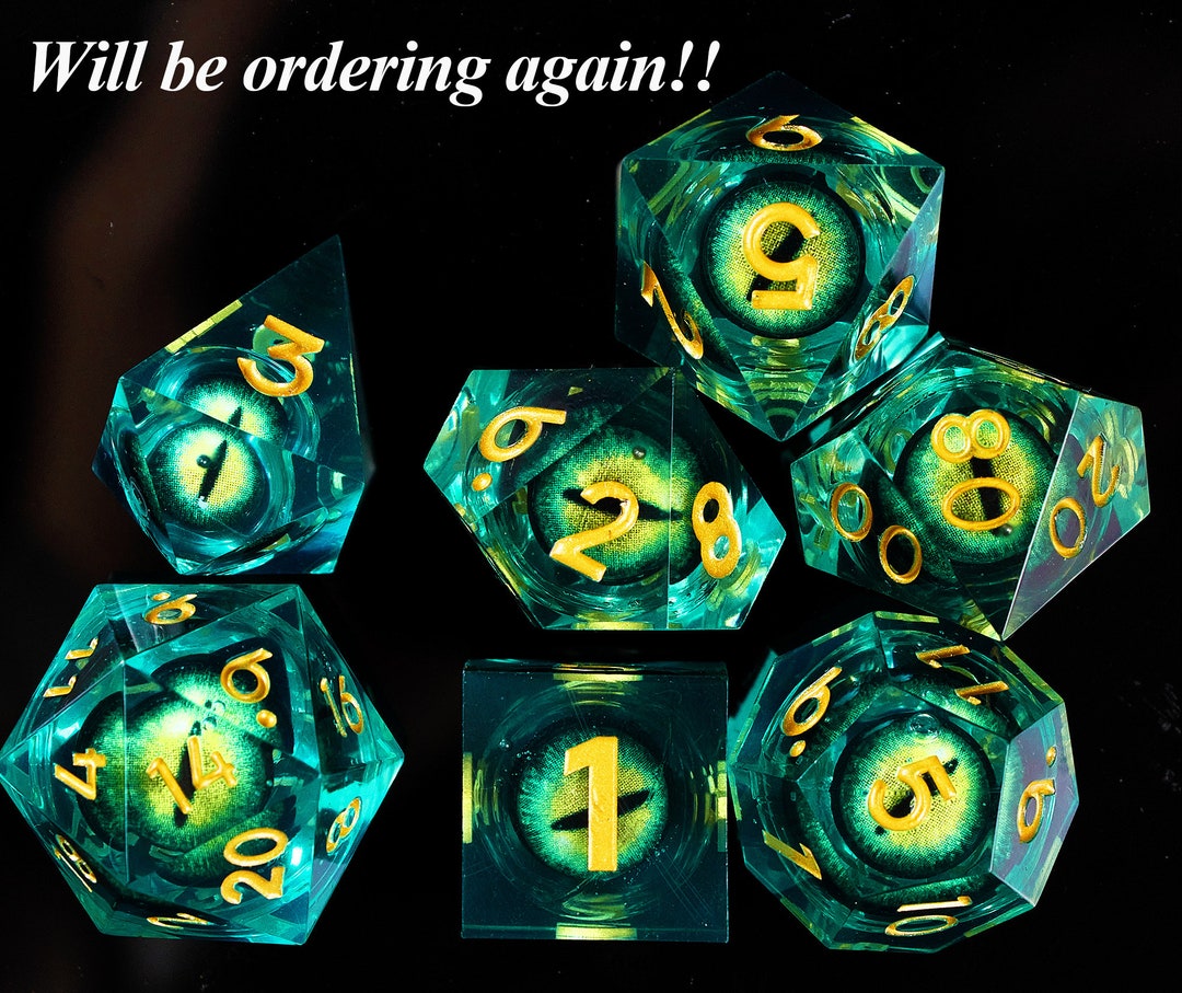Liquid Core Dragon Eye DND Dice Set for Role Playing Games, Dungeons ...