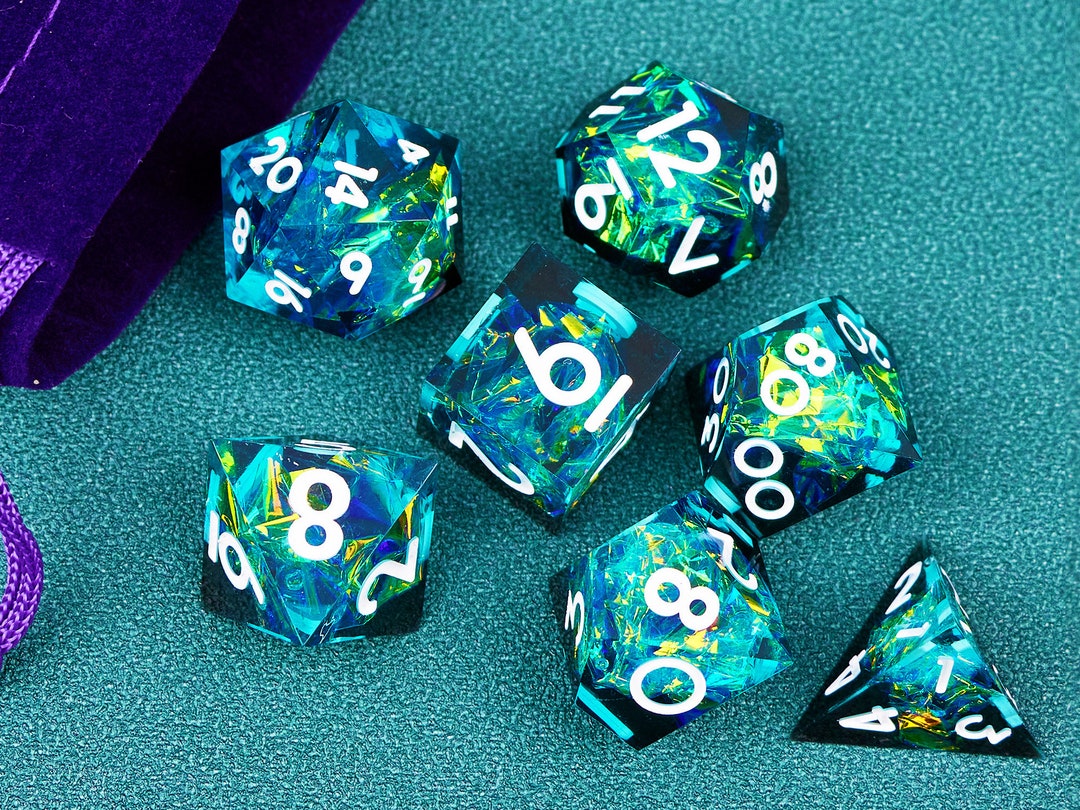 Resin Dnd Dice Set for Role Playing Games , Resin Sharp Edge Dice Set ...