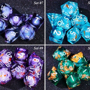 Koi Dnd Dice Set Liquid Core Dice Set for Role Playing Games, Dungeons ...