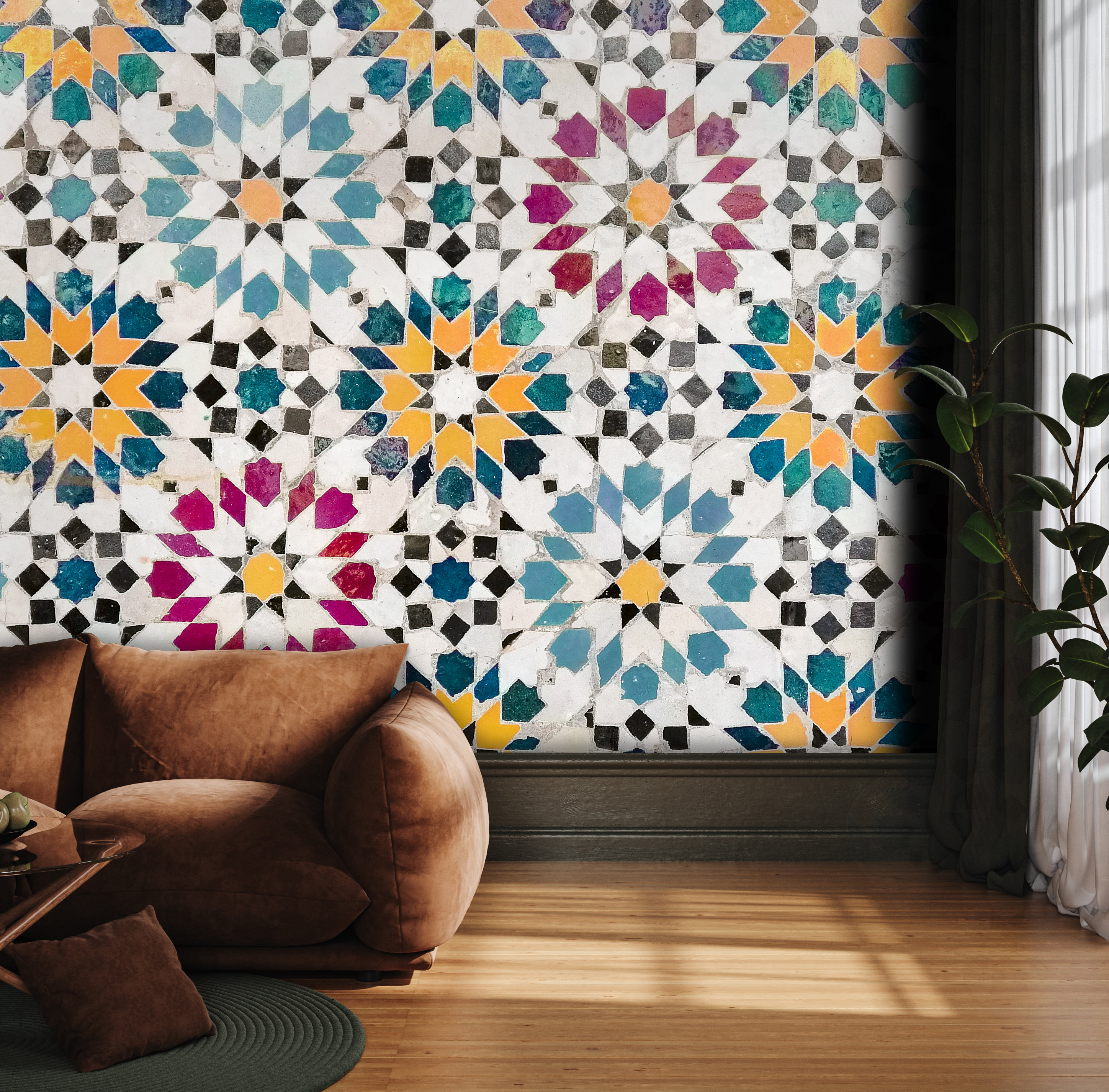 Moroccan Wallpaper, Traditional Mosaic Arabic Islamic Wall Mural, Self ...