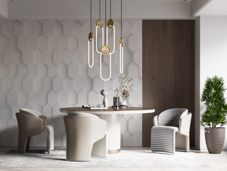 3D Hexagon Wallpaper, Light Color Pattern Wall Mural - Etsy