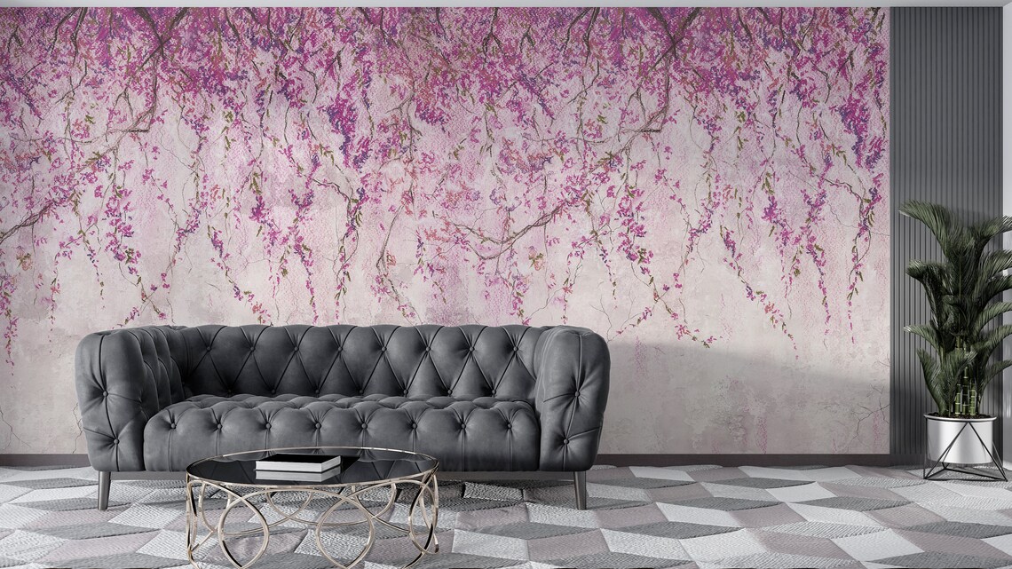 Pastel Sakura Branches Pink Sakura Flowers Wallpaper, Peel and Stick ...