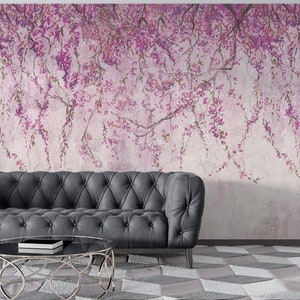 Pastel Sakura Branches Pink Sakura Flowers Wallpaper, Peel and Stick ...
