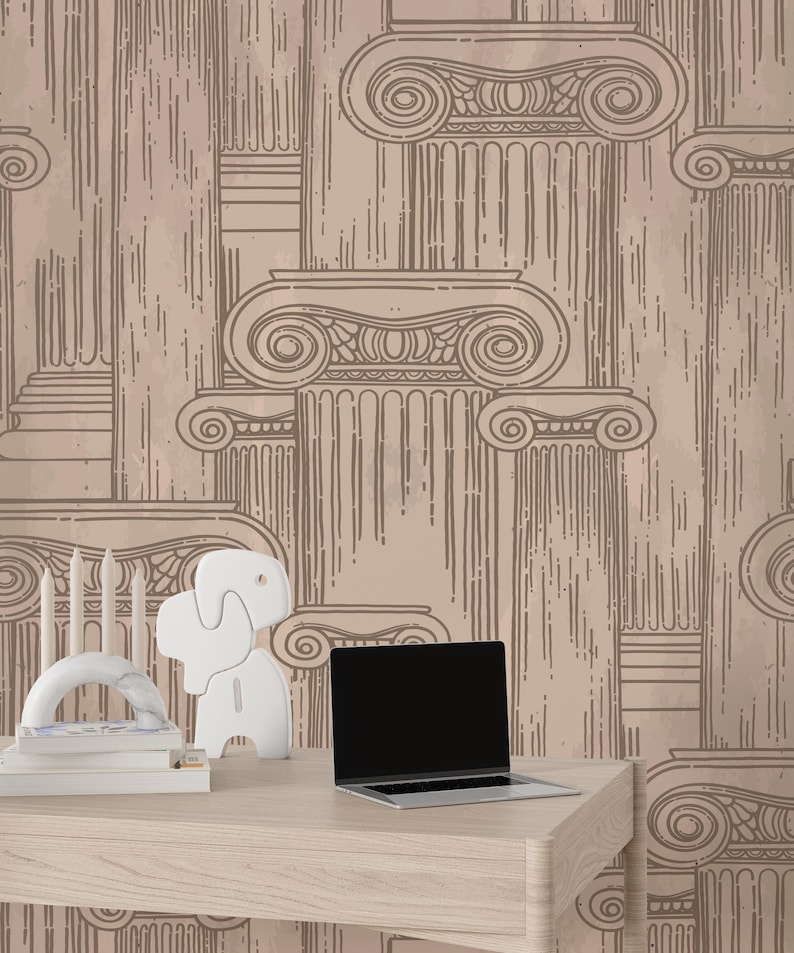 Ancient Columns Wallpaper, Peel and Stick Ionic Greek Style, Classic ...