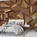 3d Drawing Triangles Wallpaper on Wood Background, Polygon Shapes ...