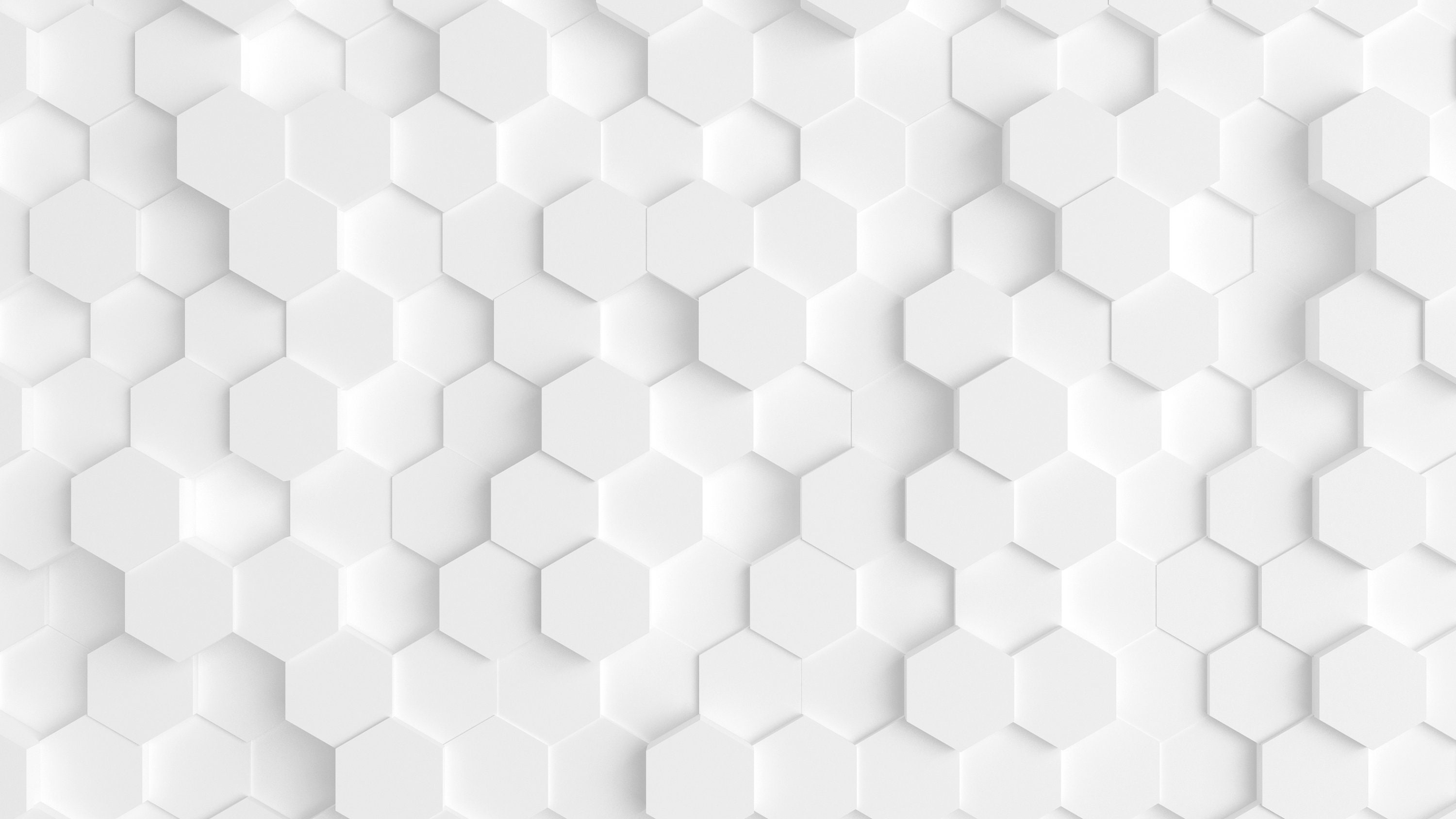 White 3D Looking Hexagons Wallpaper, Light Color Hexagon Pattern Wall ...