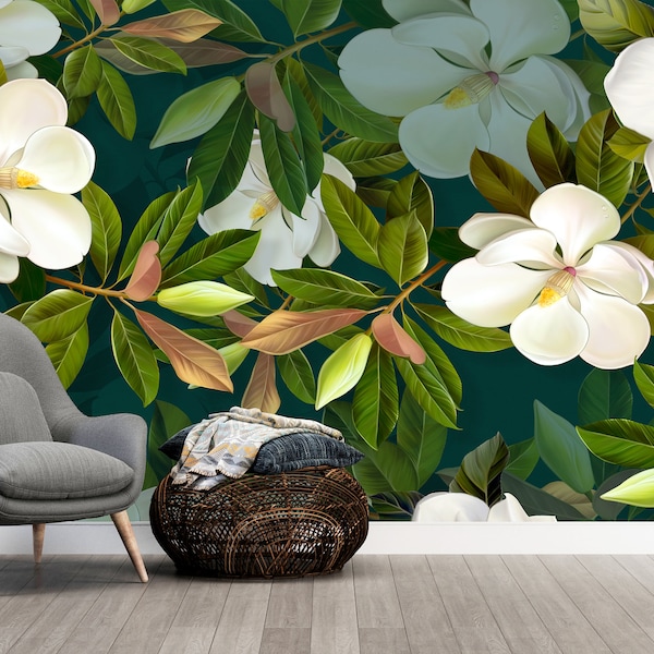 Magnolia Mural - Etsy